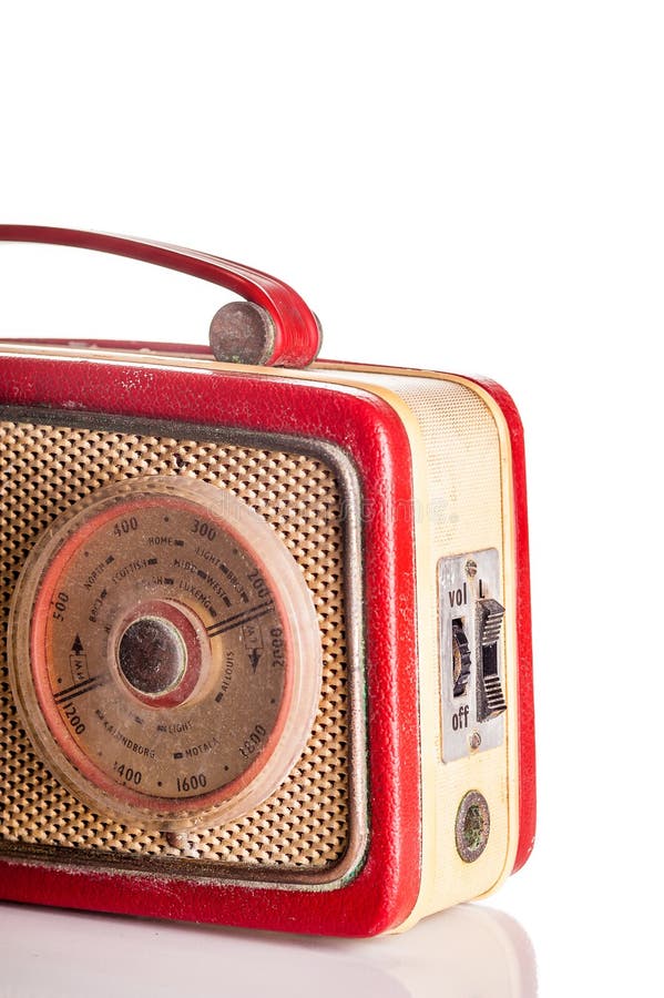 Red transistor radio stock photo. Image of receiver, dial - 8278354