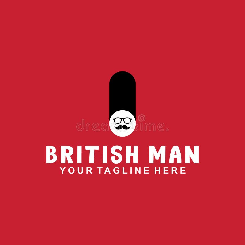 British Man with Flat Style Logo Illustration Stock Vector ...