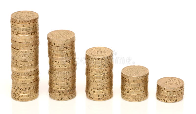 Stack of British Pennies stock image. Image of british - 42386533