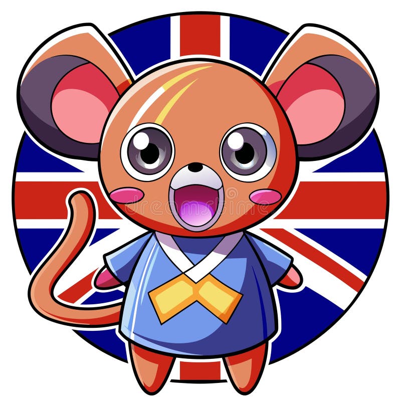British Mouse Knocks Vector Kawaii Stock Vector - Illustration of ...