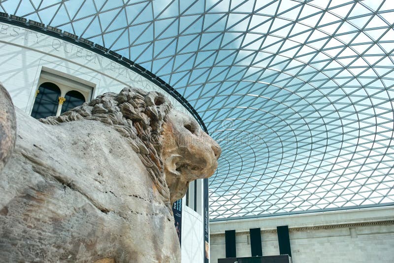 British Museum Hall with Lion Editorial Image - Image of sightseeing ...