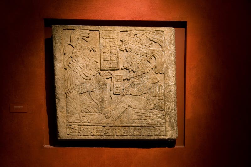 Ancient Mayan tablet stock image. Image of figures, america - 23102433