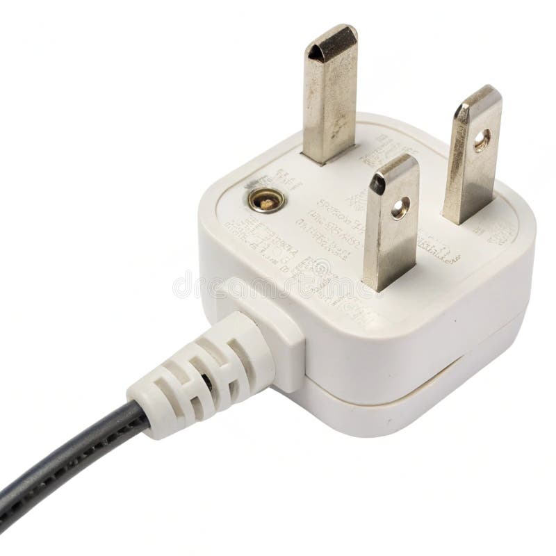 British Plug Isolated on White Background Stock Illustration ...