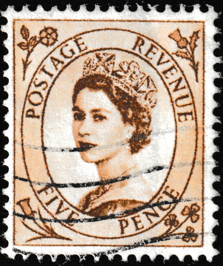 British Postage Stamp From The Queen Elizabeth Ii Editorial Stock Image