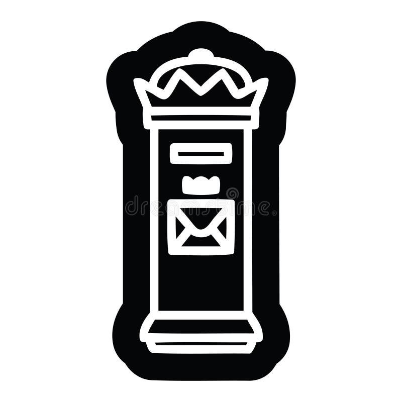 British Postbox Icon Symbol Stock Vector - Illustration of mail, sign ...