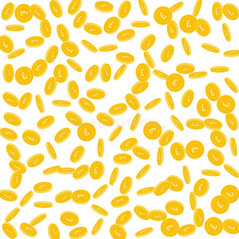 British Pound Coins Falling. Scattered Sparse GBP Stock Vector ...