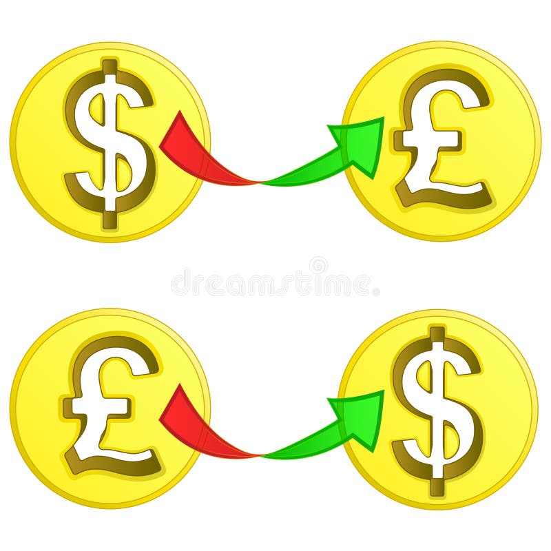 British Pound and Dollar Coin Exchange Vector Stock Vector ...