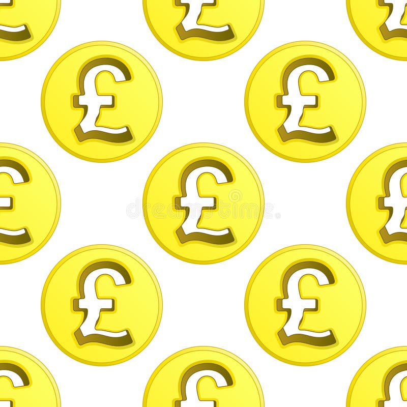British Pound Golden Coin Symbol Pattern Tile Stock Illustration ...