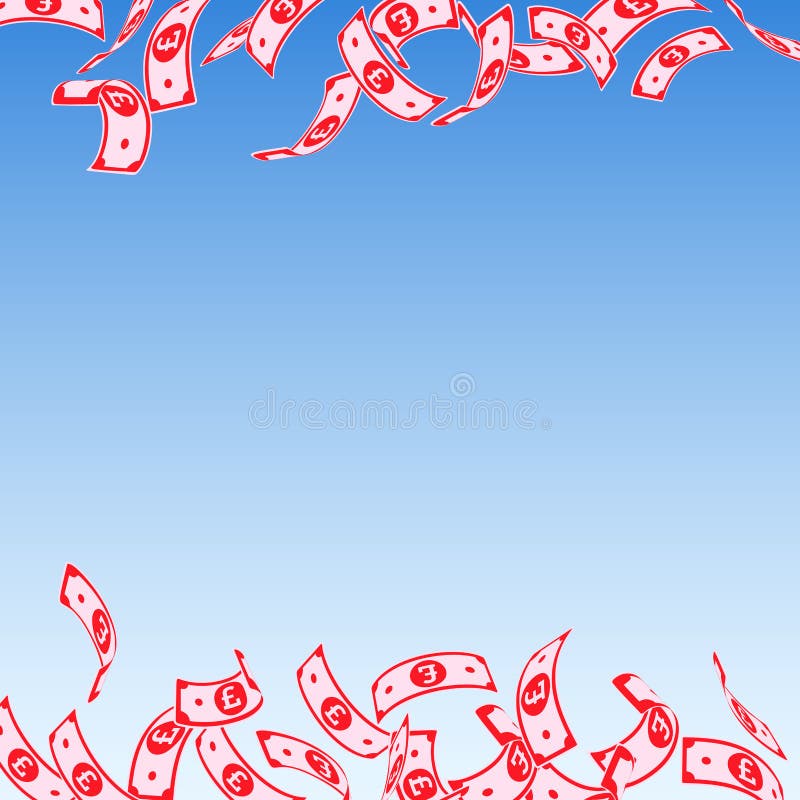 British Pound Notes Falling. Floating GBP Bills on Stock Vector ...