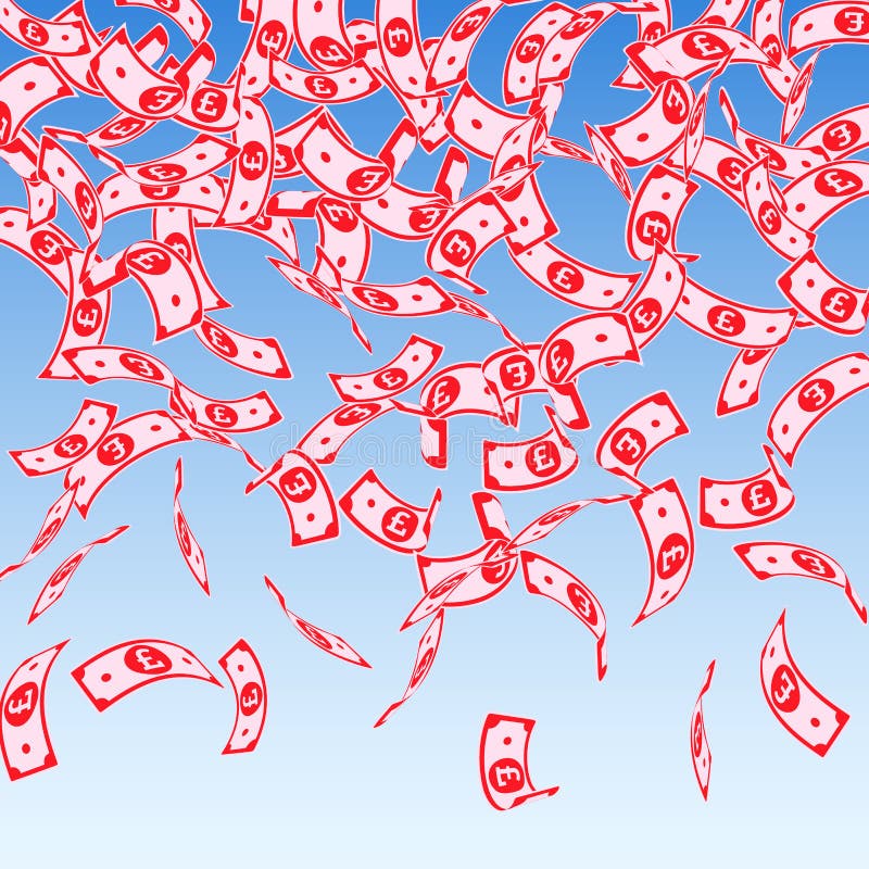 British Pound Notes Falling. Floating GBP Bills on Stock Vector ...