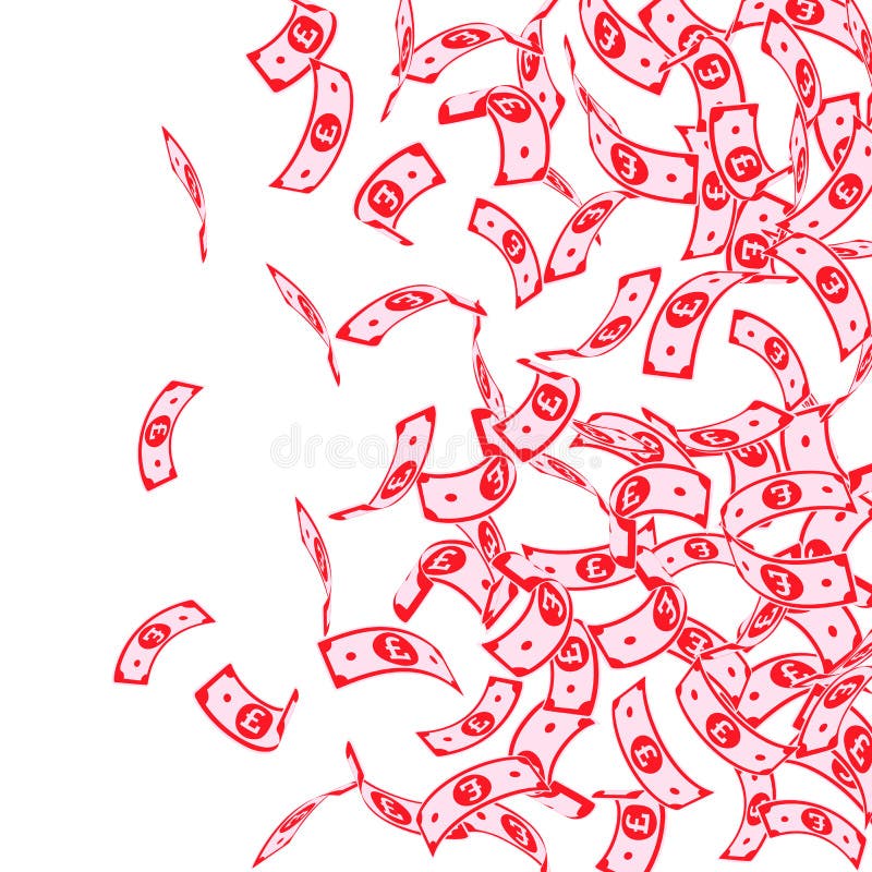 British Pound Notes Falling. Floating GBP Bills on Stock Vector ...