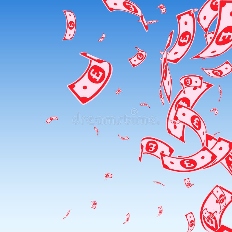 British Pound Notes Falling. Random GBP Bills on B Stock Illustration ...