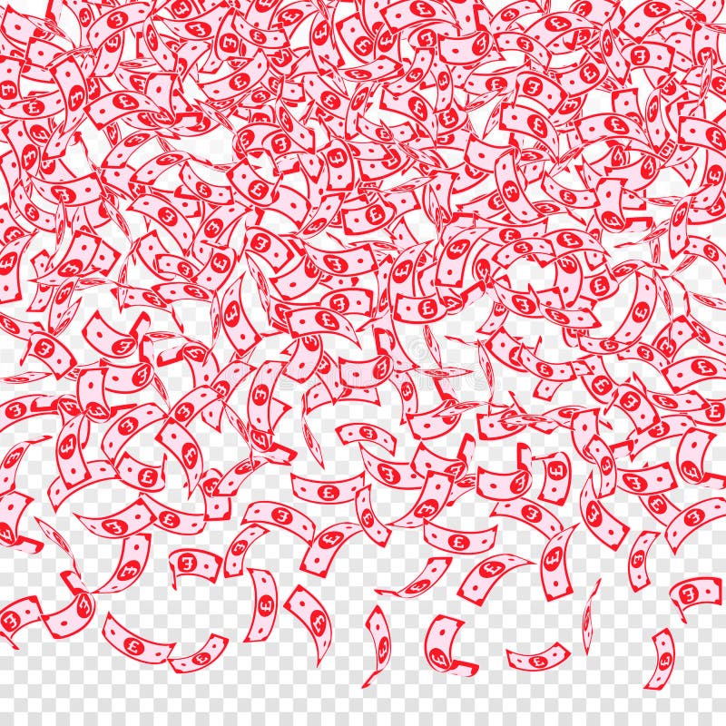 British Pound Notes Falling. Small GBP Bills on Tr Stock Vector ...