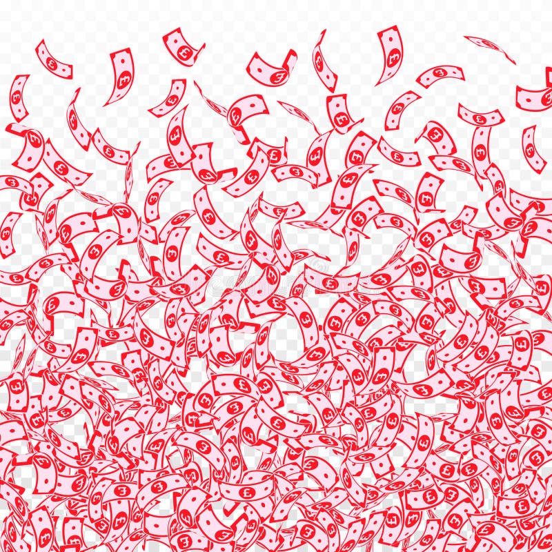 British Pound Notes Falling. Small GBP Bills on Tr Stock Vector ...