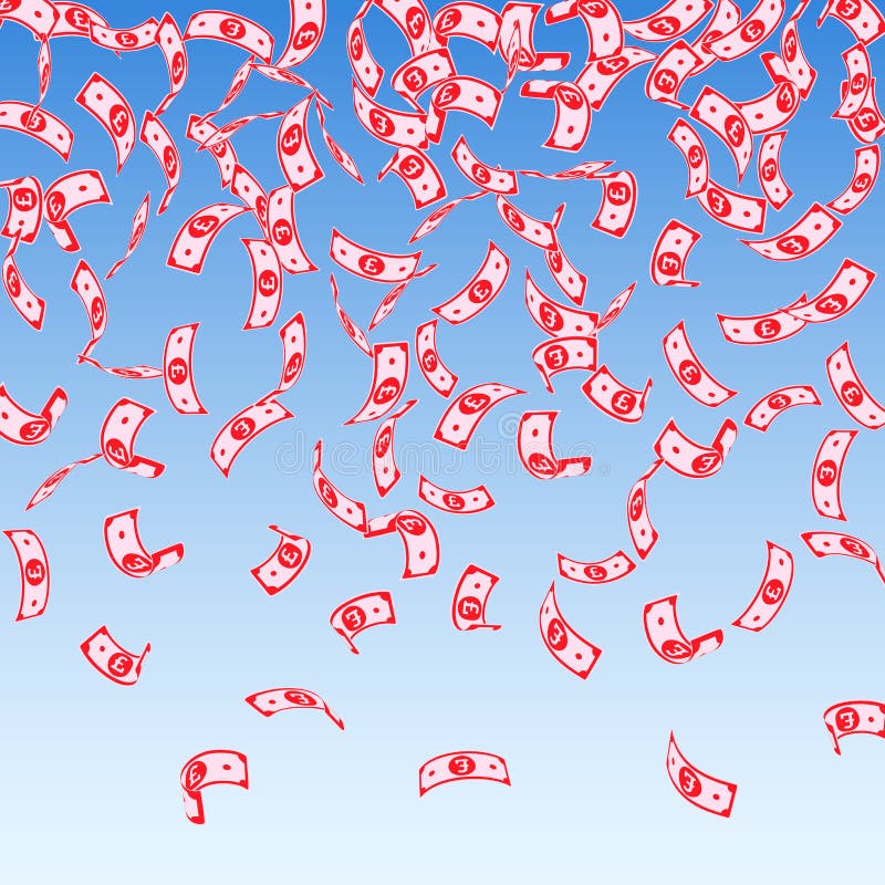 British Pound Notes Falling. Sparse GBP Bills on B Stock Vector ...