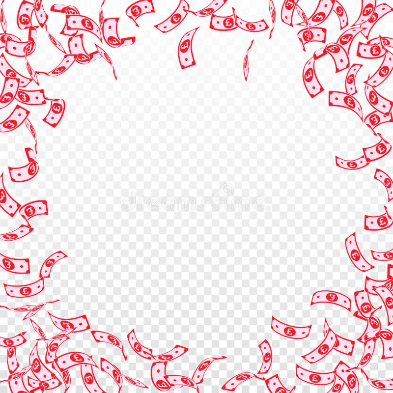 British Pound Notes Falling. Sparse GBP Bills on T Stock Vector ...