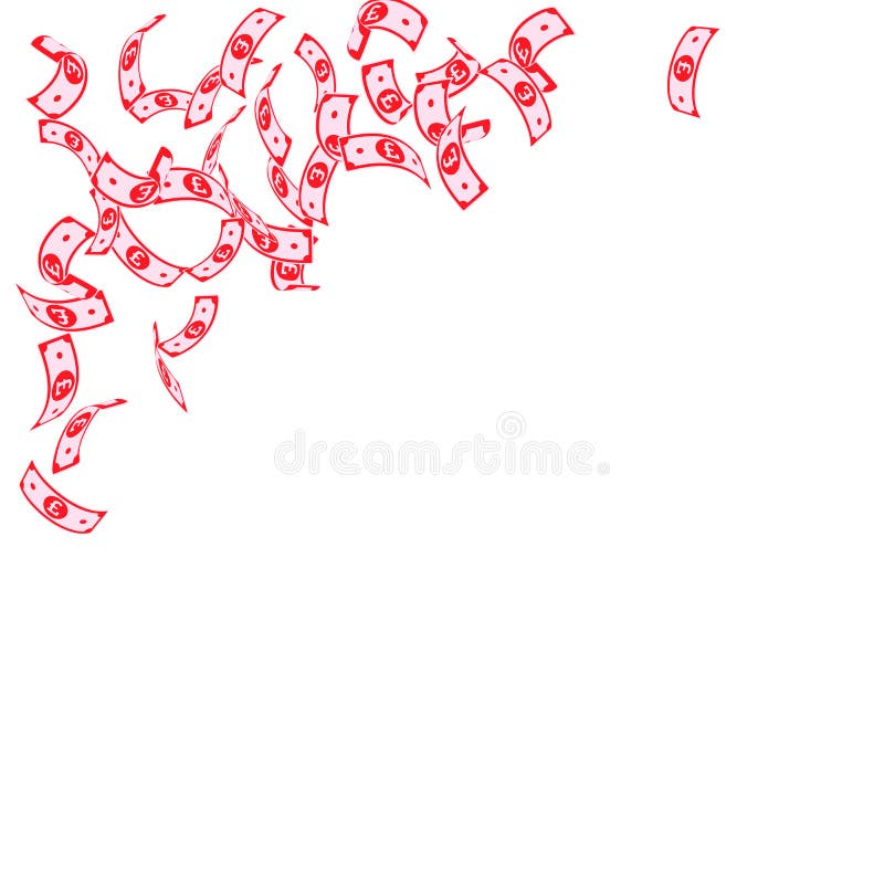 British Pound Notes Falling. Sparse GBP Bills on W Stock Vector ...