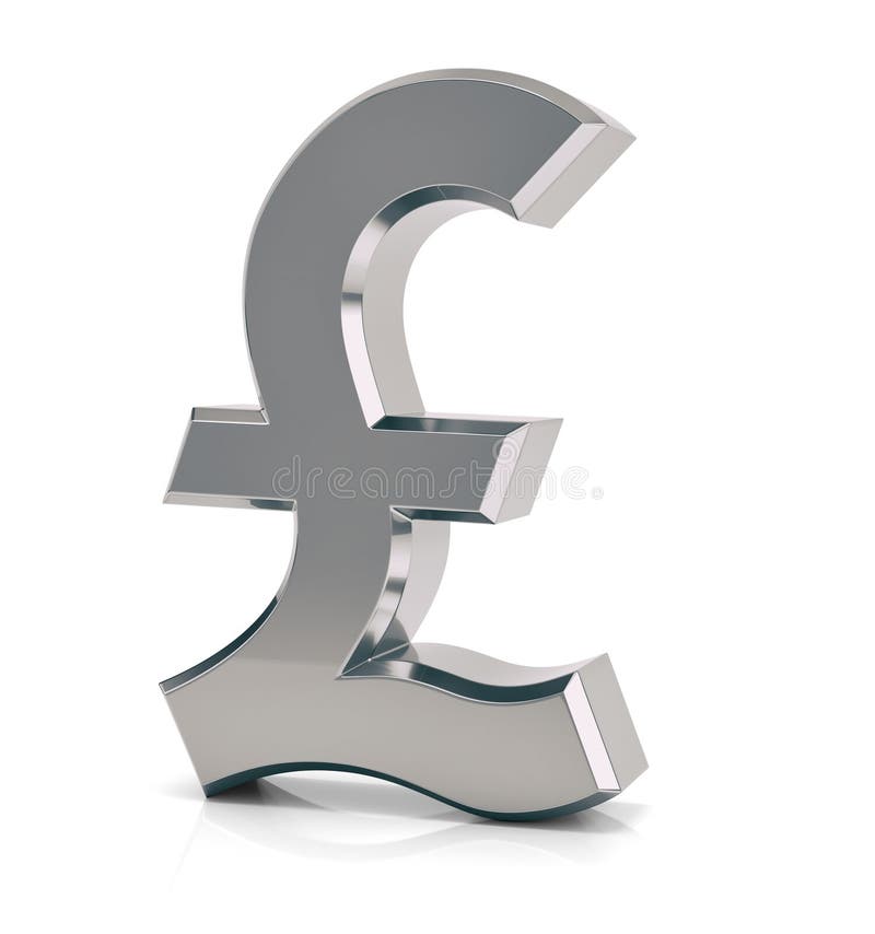 British Pound Sign Symbol stock illustration. Illustration of silver ...