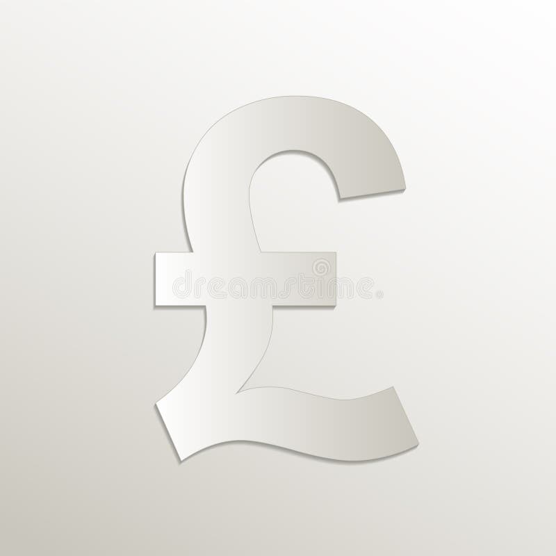 British Pound Symbol Icon, Card Paper 3D Natural Stock Vector ...
