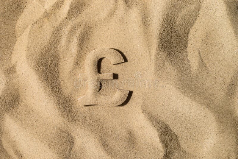 British Pound Under the Sand Stock Photo - Image of europe, danger ...