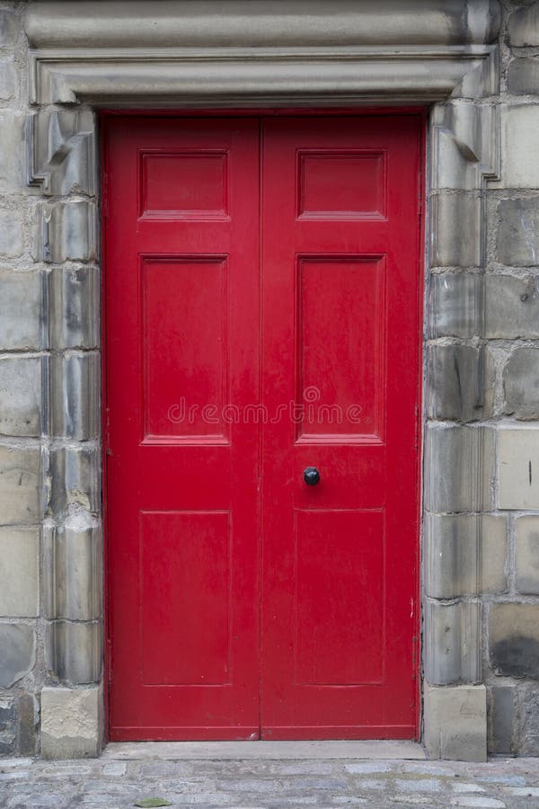British red front door stock photo. Image of wall, knocker - 109660986