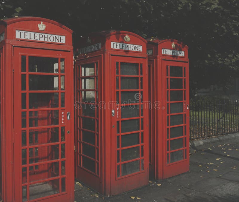 British Red Telephone Booth Concept Stock Photo - Image of europe ...
