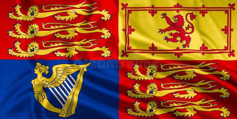 The British Royal Standard Rippled Stock Illustration - Illustration of ...