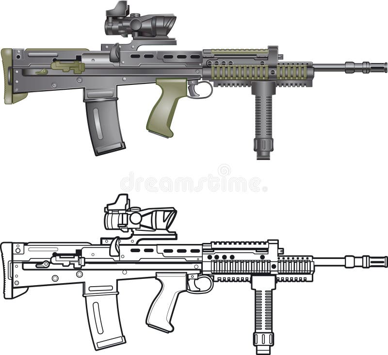 British SA80 Assault-geweer Vector Illustratie - Illustration of ...