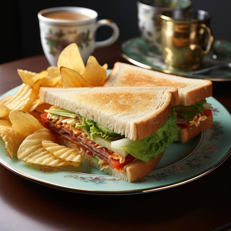 British Sandwich Created with Generative AI Technology Stock ...