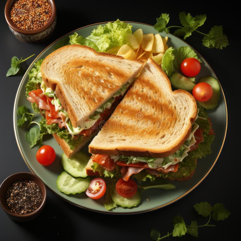 British Sandwich Created with Generative AI Technology Stock ...