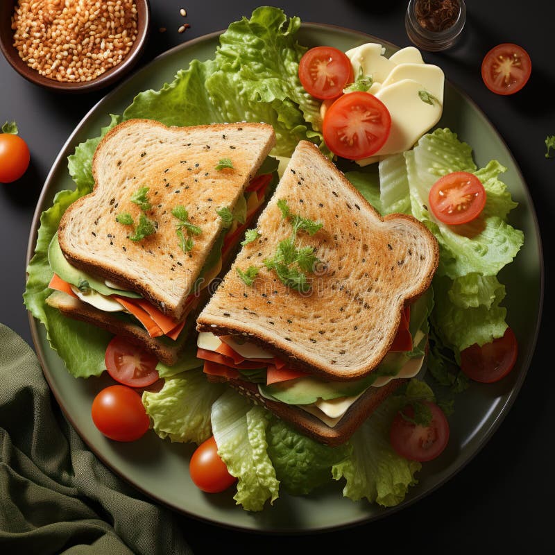 British Sandwich Created with Generative AI Technology Stock ...