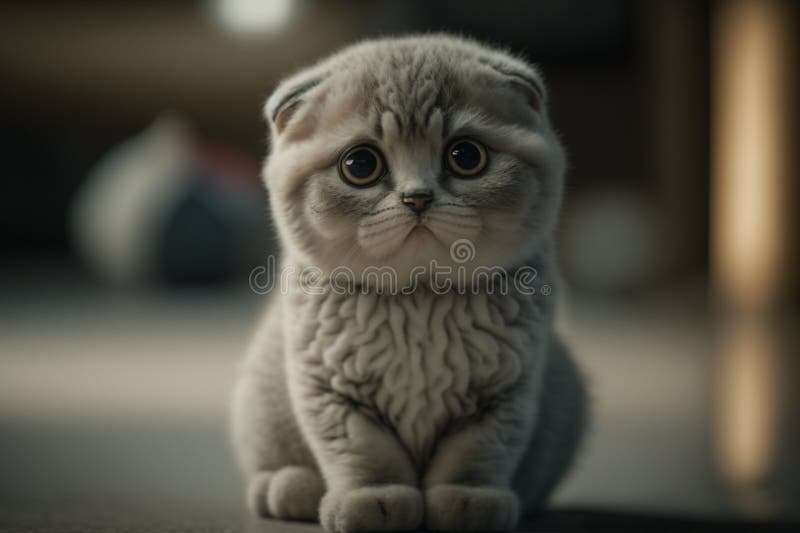 British Scottish Fold Cat. Cute and Beautiful, Loyal Pets Stock ...