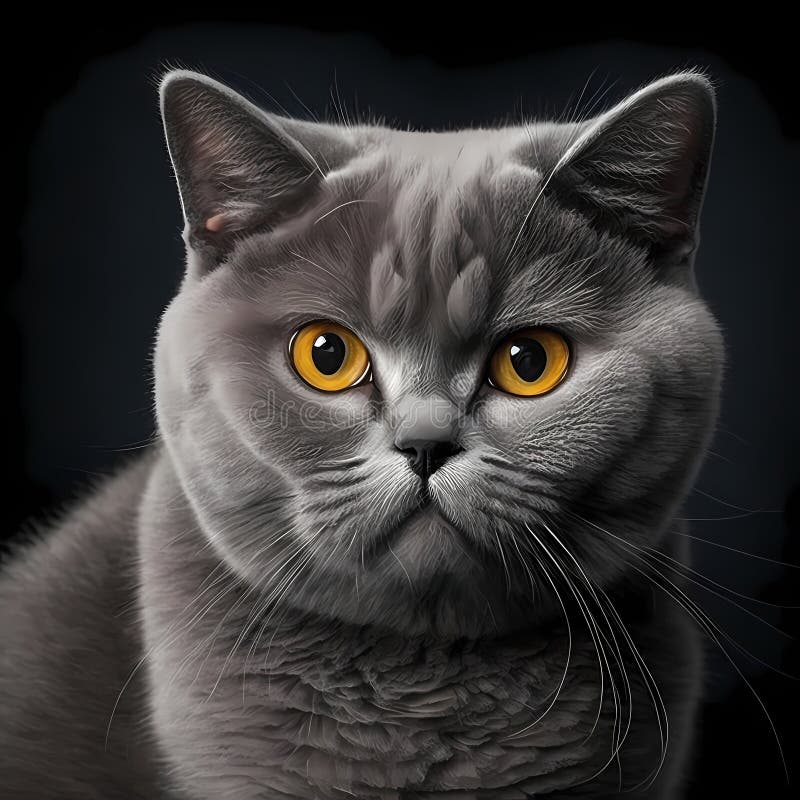 British Short Hair Cat. Generative AI Stock Illustration - Illustration ...