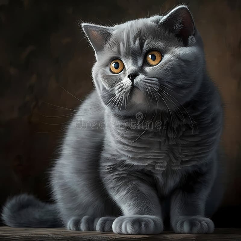 British Short Hair Cat. Generative AI Stock Illustration - Illustration ...
