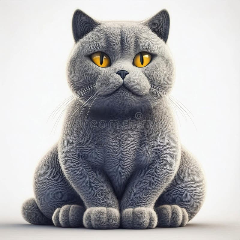 British Shorthair Cat, Short Hair, Round Face, Big Eyes, Thick Body ...