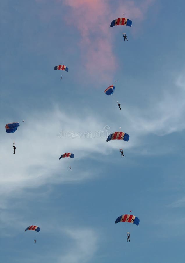 British Sky Diving Team Display Stock Image - Image of falcons, force ...