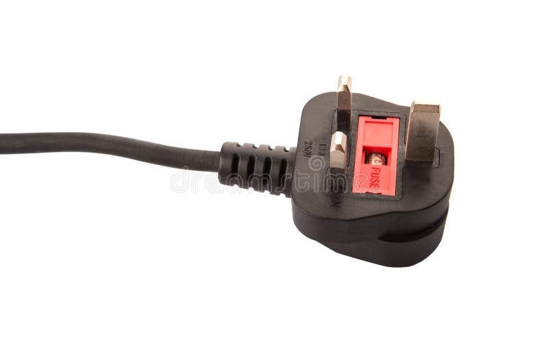Uk 3 pin plug stock photo. Image of prongs, male, fused - 4317372