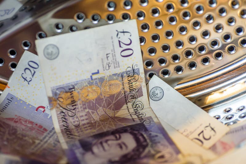 British Sterling Pounds Notes in Washing Machine. Money Laundering ...