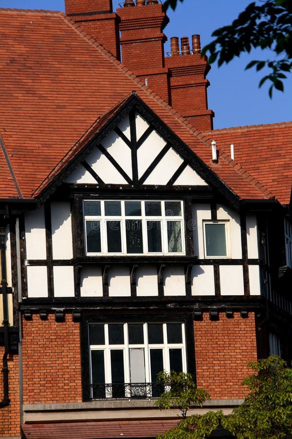 British style house stock photo. Image of tree, rent - 14200730