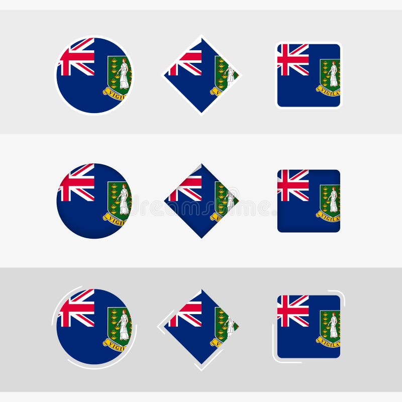 British Virgin Islands Flag Icons Set, Vector Flag of British Virgin ...