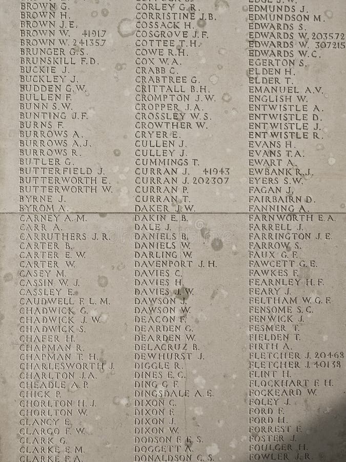 British War Cemetery Engravings of Names Editorial Stock Image - Image ...