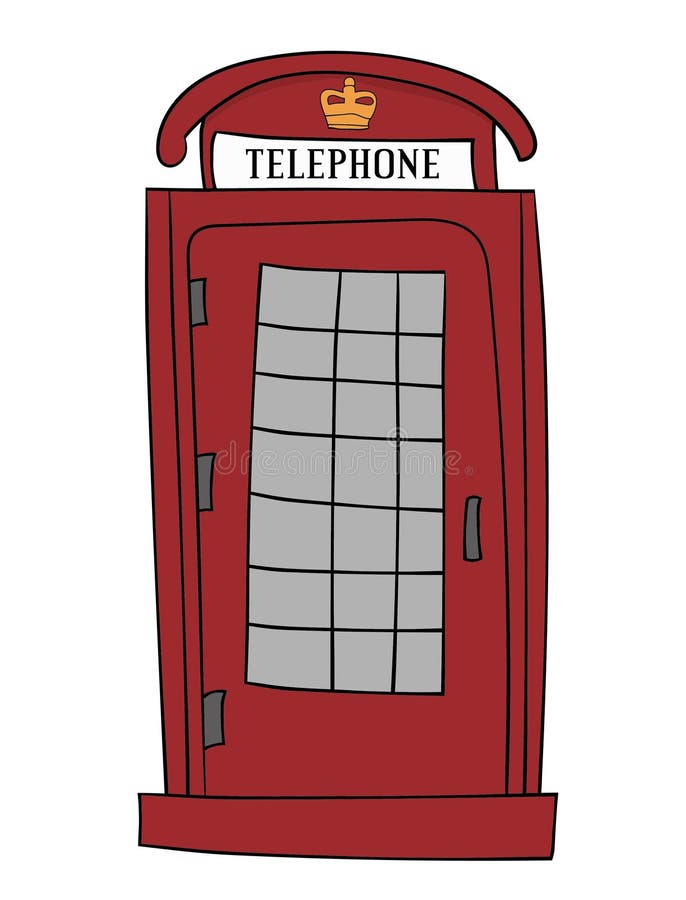 Britse Rode telefooncel vector illustratie. Illustration of brits ...