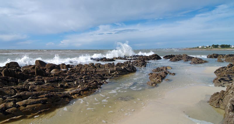 Audierne Bay in Brittany Coast Stock Image - Image of beach, ocean ...