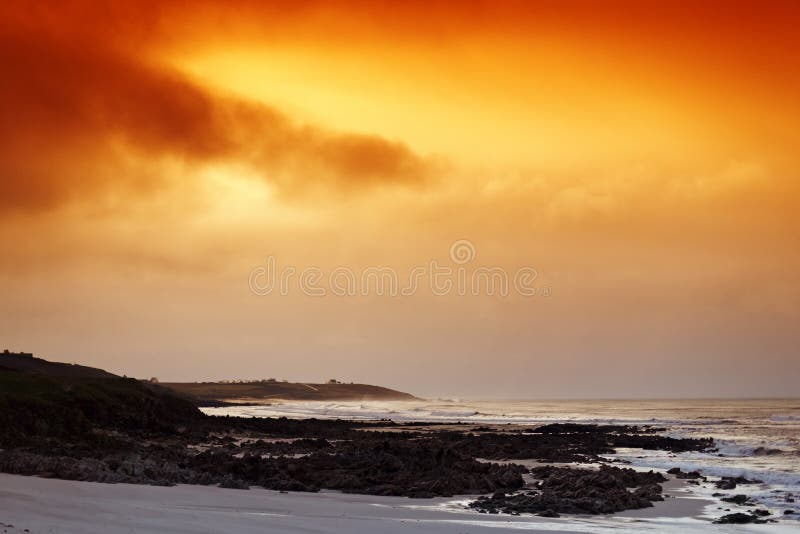 Audierne Bay in Brittany Coast Stock Photo - Image of atmosphere ...