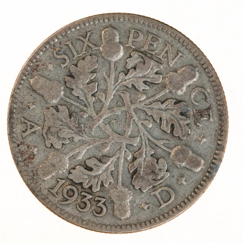 England George V Six Pence Coin Dated 1933 Stock Image - Image of ...