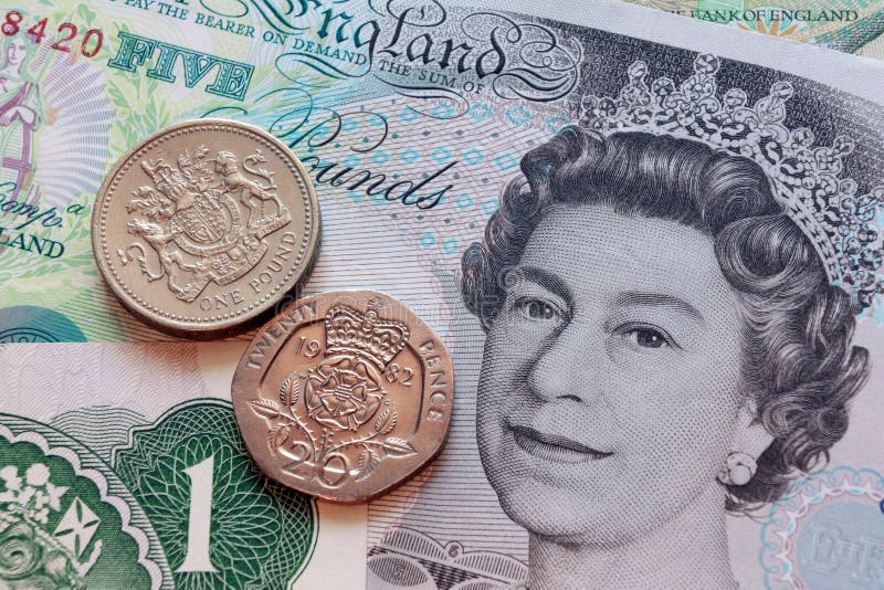 UK-sedel Med En Brittisk Pundguld, Gammal Typ, 1964 Redaktionell Foto ...