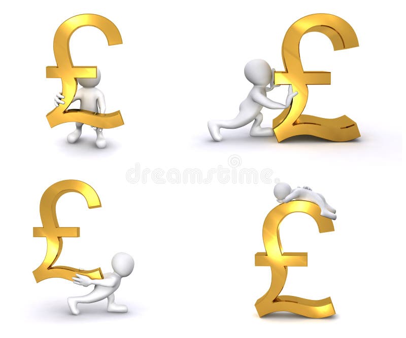 Brittiskt Pundtecken, Symbol Vektor Illustrationer - Illustration av ...