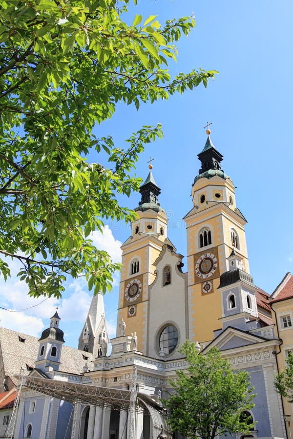 Brixen Cathedral in Brixen, Italy Stock Image - Image of night, town ...