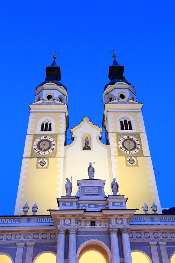 Brixen Cathedral in Brixen, Italy Stock Image - Image of night, town ...