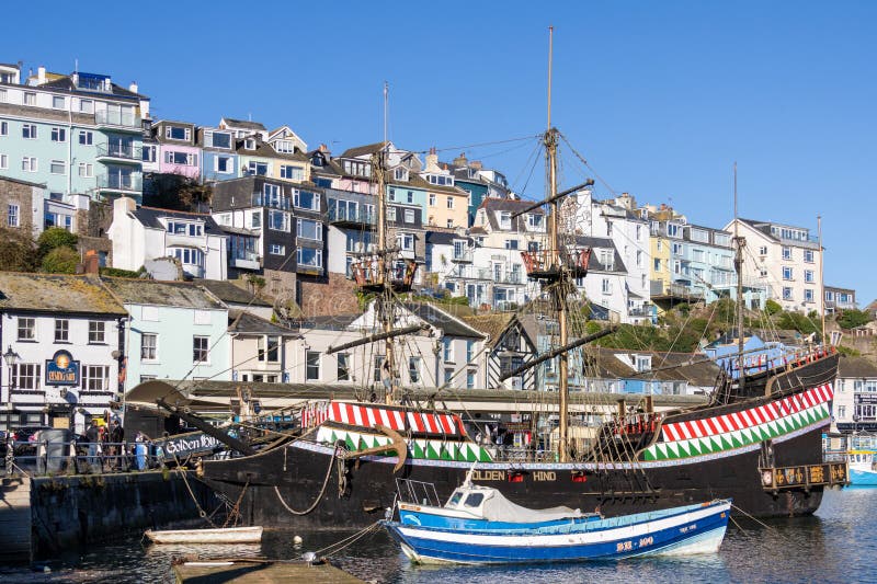 BRIXHAM, DEVON, UK - JANUARY 18 : View the Golden Hind in Brixham ...